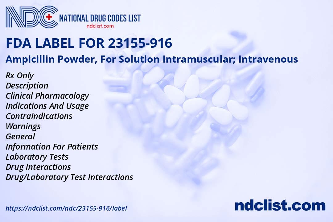 FDA Label for Ampicillin Powder, For Solution Intramuscular ...