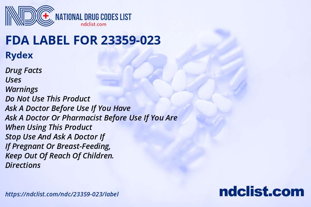 Rydex- FDA Label NDC23359-023