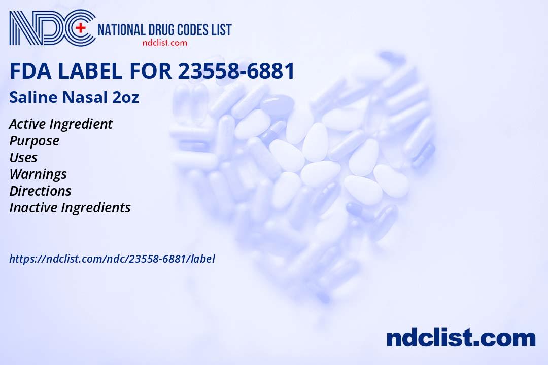 FDA Label for Saline Nasal 2oz - Indications, Usage & Precautions