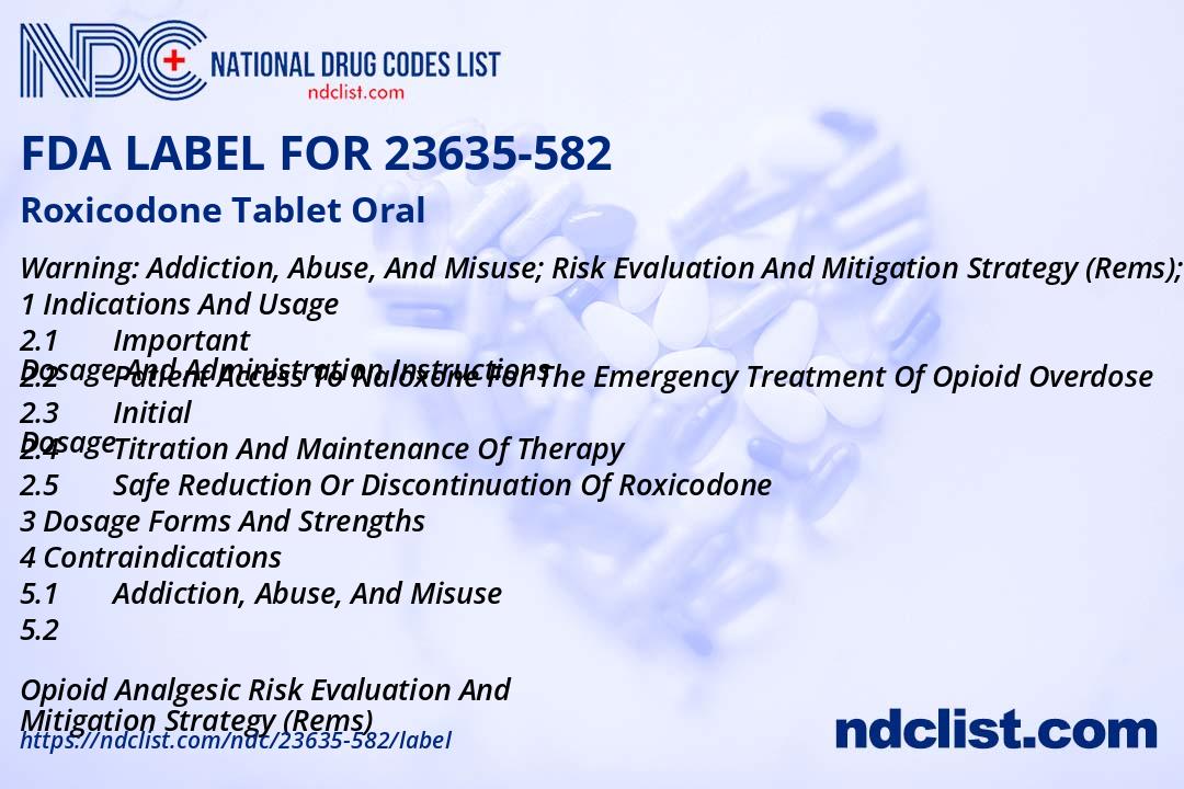 FDA Label for Roxicodone Tablet Oral - Indications, Usage & Precautions