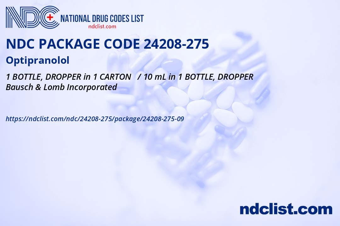 Optipranolol- NDC24208-275-09