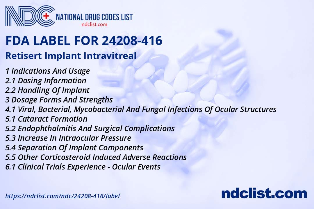 Retisert Implant FDA Label - NDC 24208-416