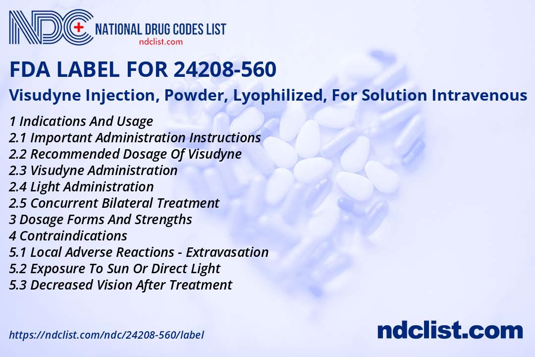 Visudyne FDA Label - NDC 24208-560