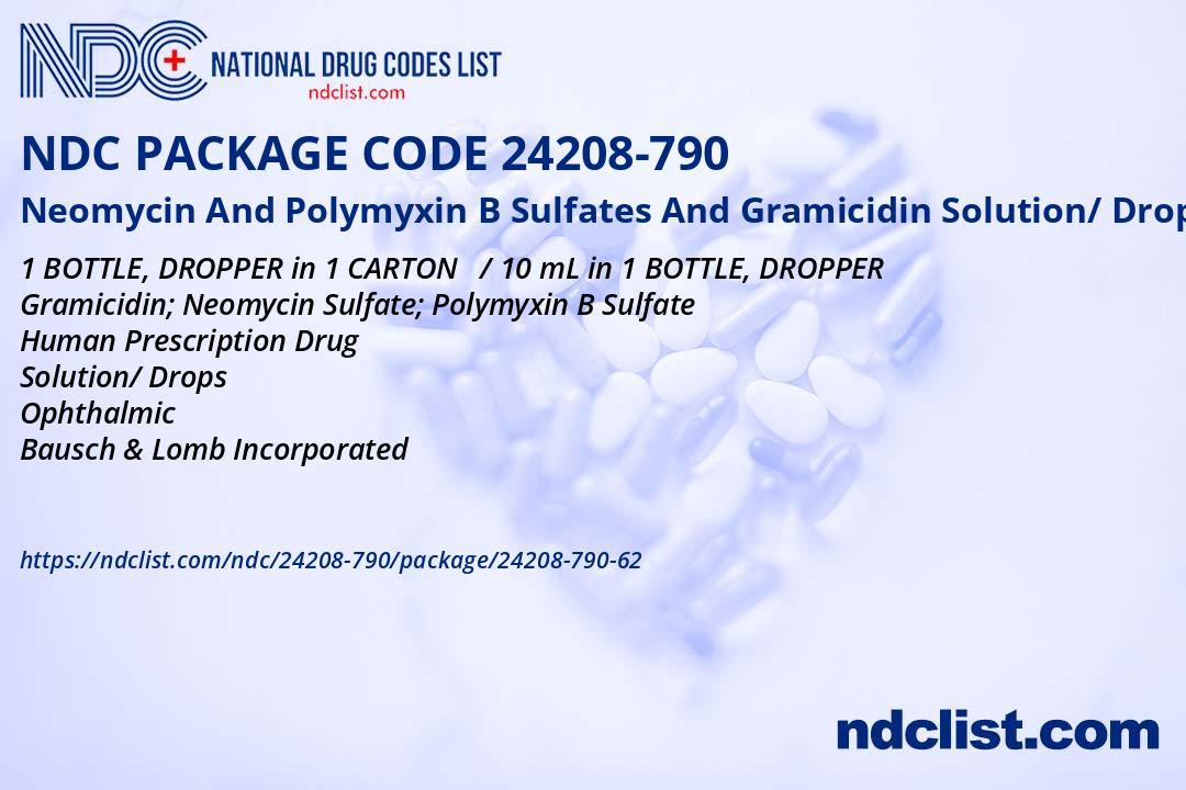 NDC Package 24208-790-62 Neomycin And Polymyxin B Sulfates And ...