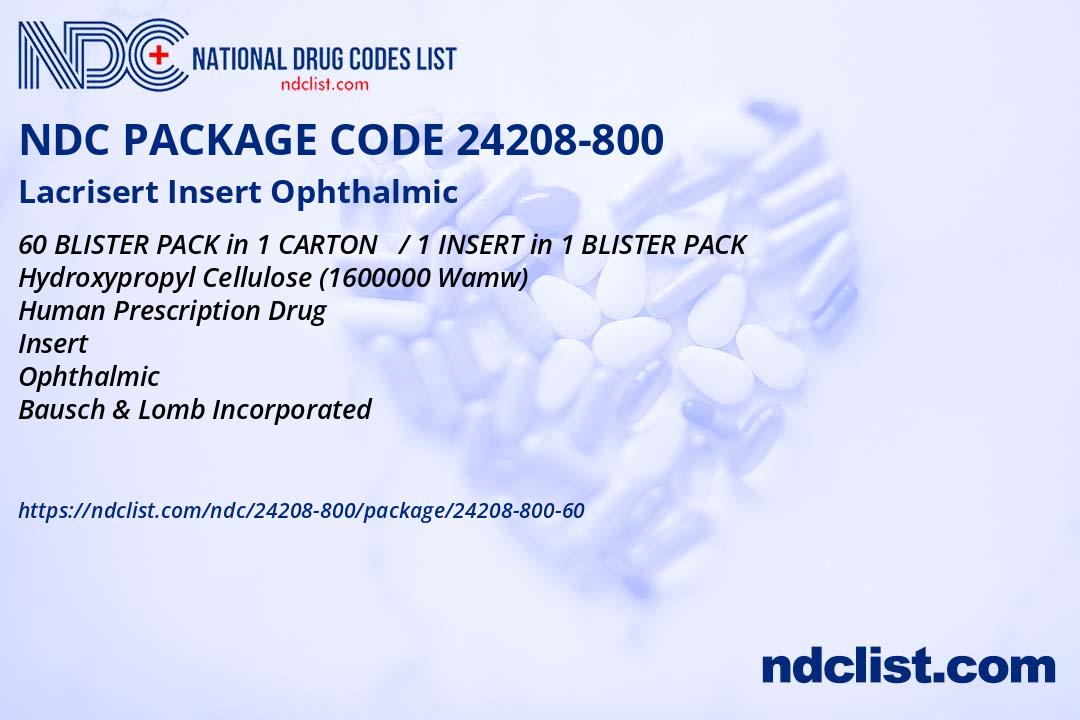 Lacrisert Insert NDC Package 24208-800-60