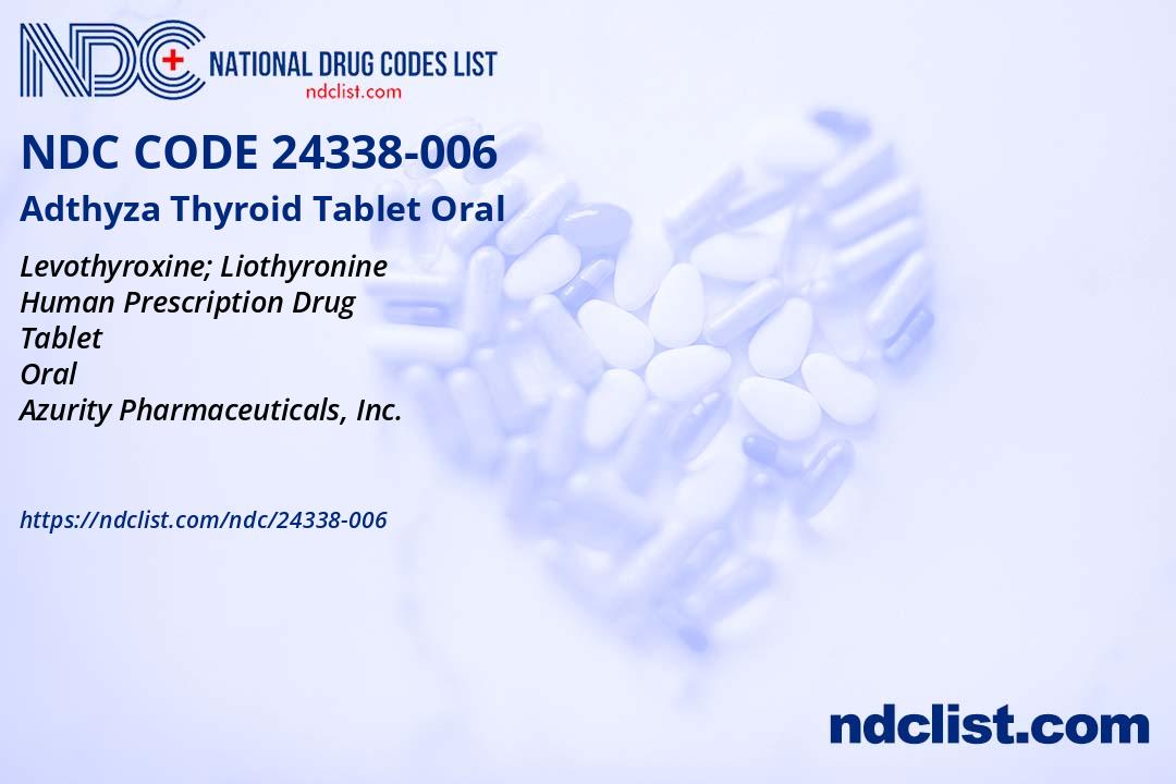 NDC 24338-006 Adthyza Thyroid Tablet Oral