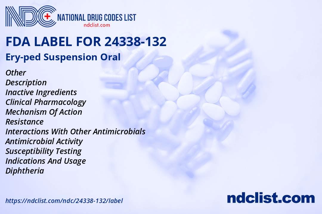 FDA Label for Ery-ped Suspension Oral - Indications, Usage & Precautions