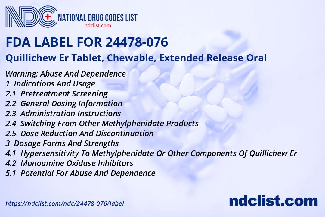 Quillichew Er FDA Label - NDC 24478-076