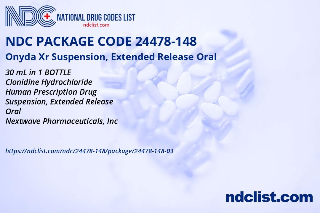 NDC Package 24478-148-03 Onyda Xr Suspension, Extended Release Oral