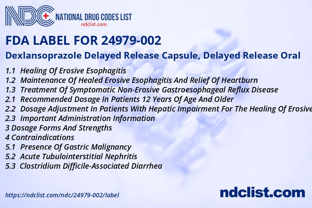 FDA Label for Dexlansoprazole Delayed Release Capsule, Delayed Release ...