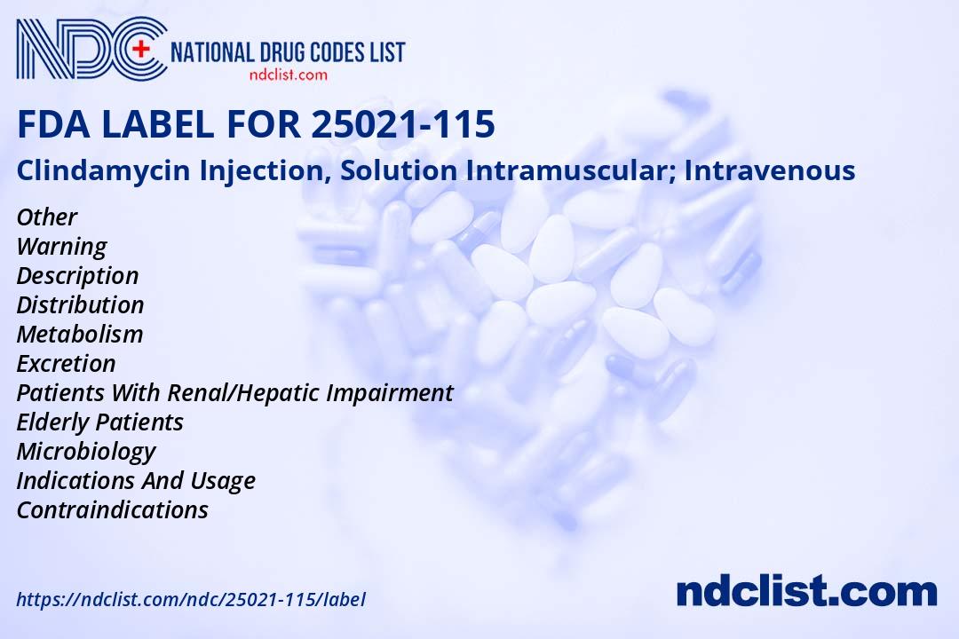 Clindamycin Injection, Solution FDA Label - NDC 25021-115