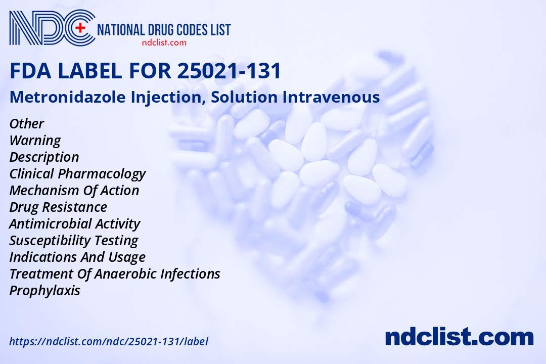FDA Label for Metronidazole Injection, Solution Intravenous ...