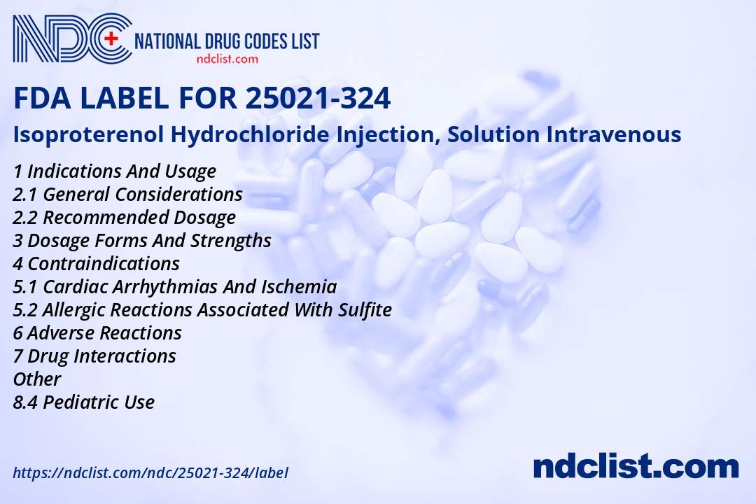 FDA Label for Isoproterenol Hydrochloride Injection, Solution ...