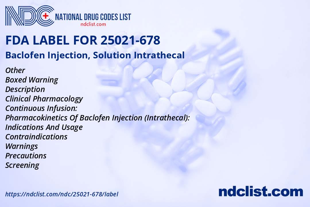 FDA Label for Baclofen Injection, Solution Intrathecal - Indications ...