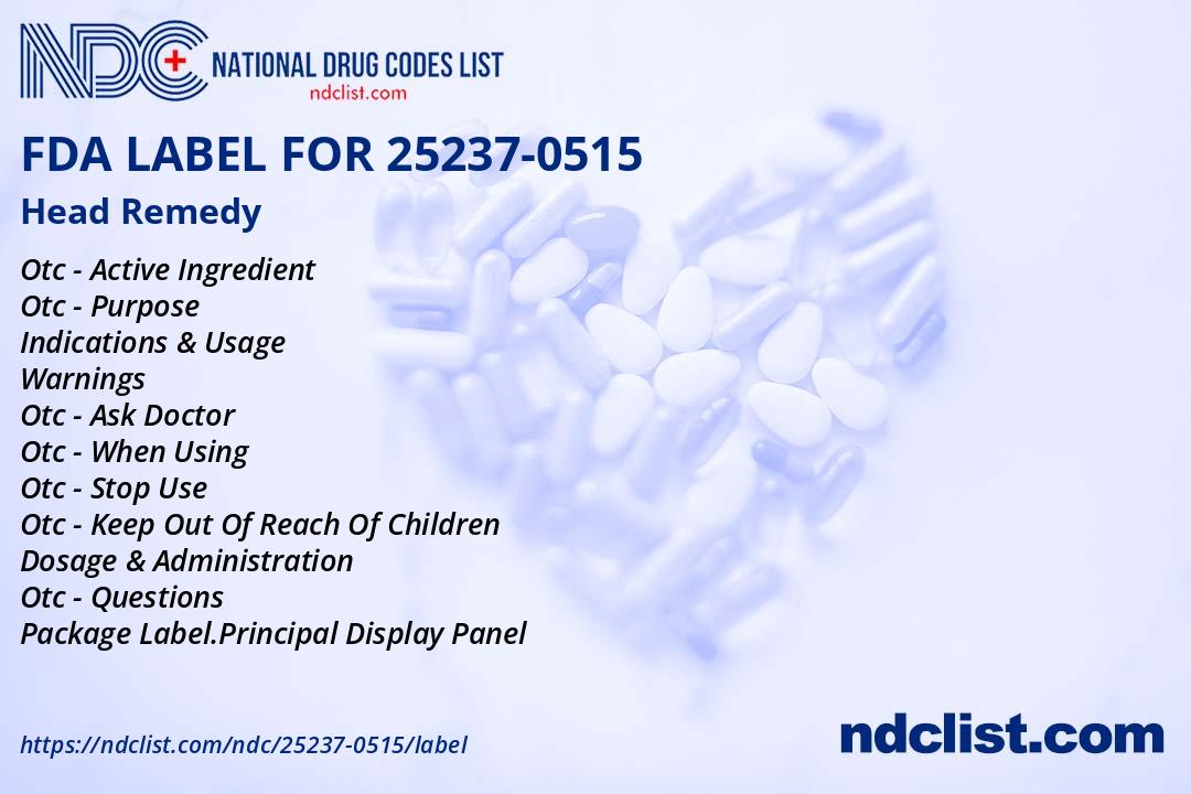 Head Remedy- FDA Label NDC25237-0515