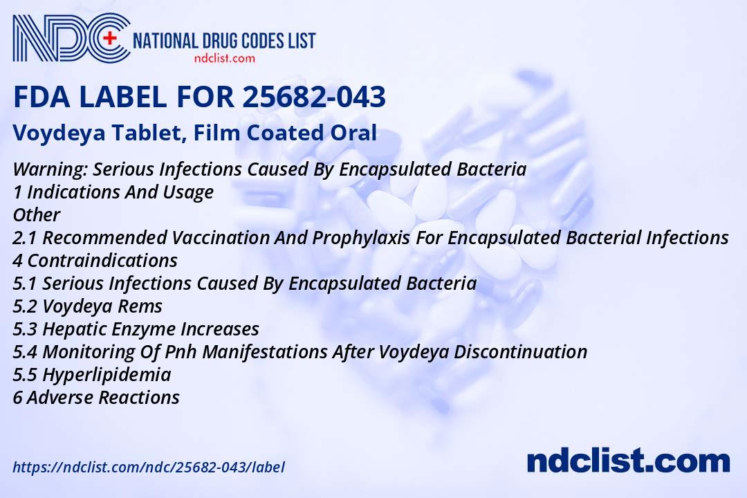 FDA Label for Voydeya Tablet, Film Coated Oral - Indications, Usage ...