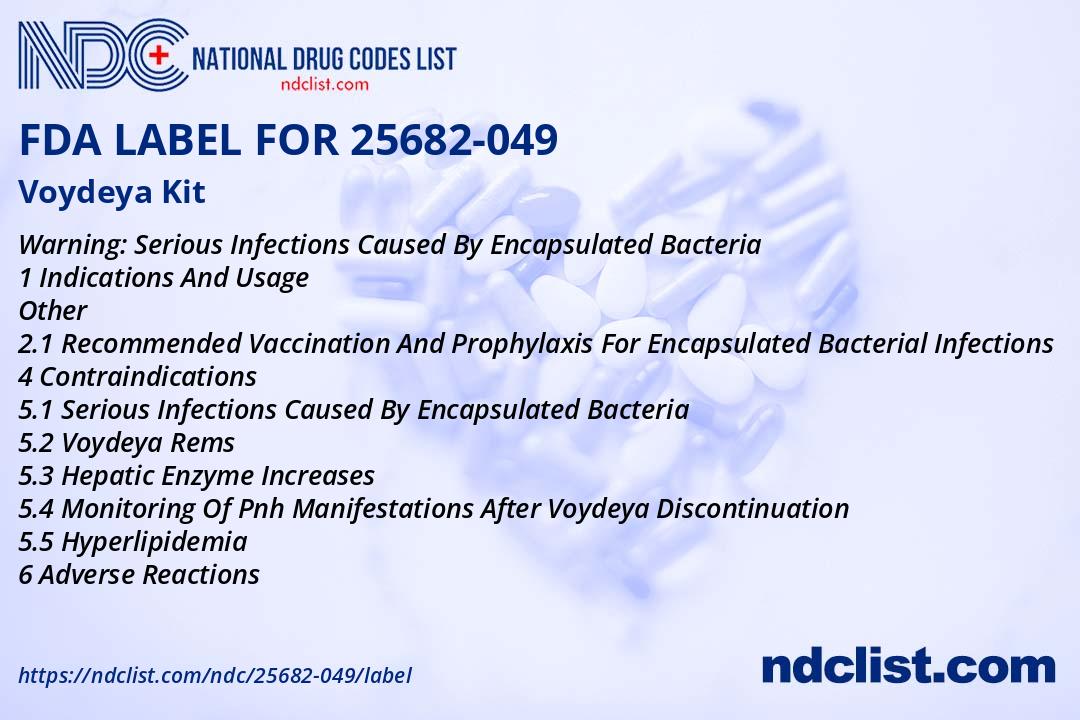 FDA Label for Voydeya Kit - Indications, Usage & Precautions