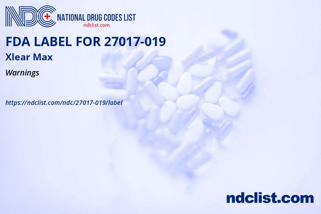 Xlear Max FDA Label - NDC 27017-019