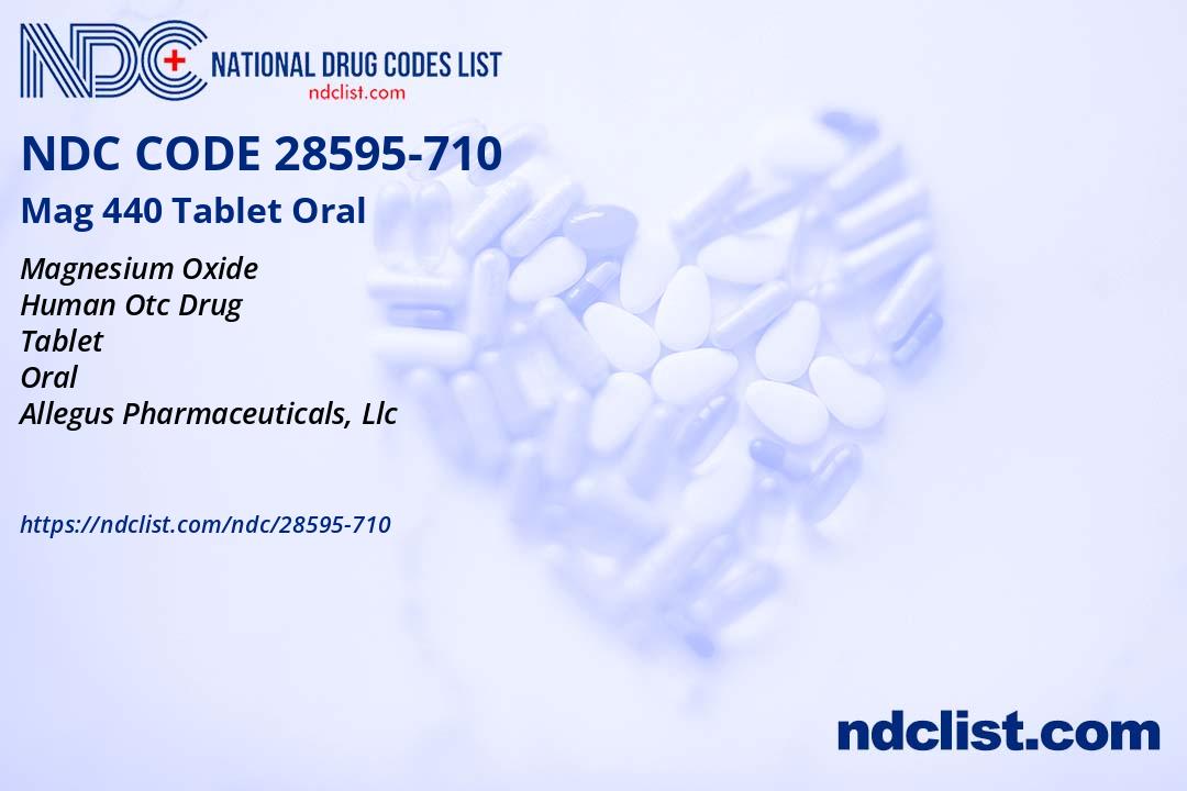 NDC 28595-710 Mag 440 Tablet Oral