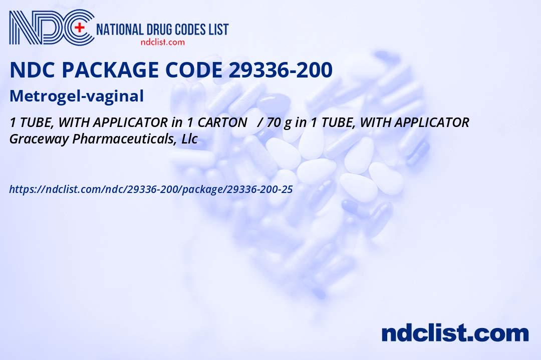 NDC Package 29336-200-25 Metrogel-vaginal