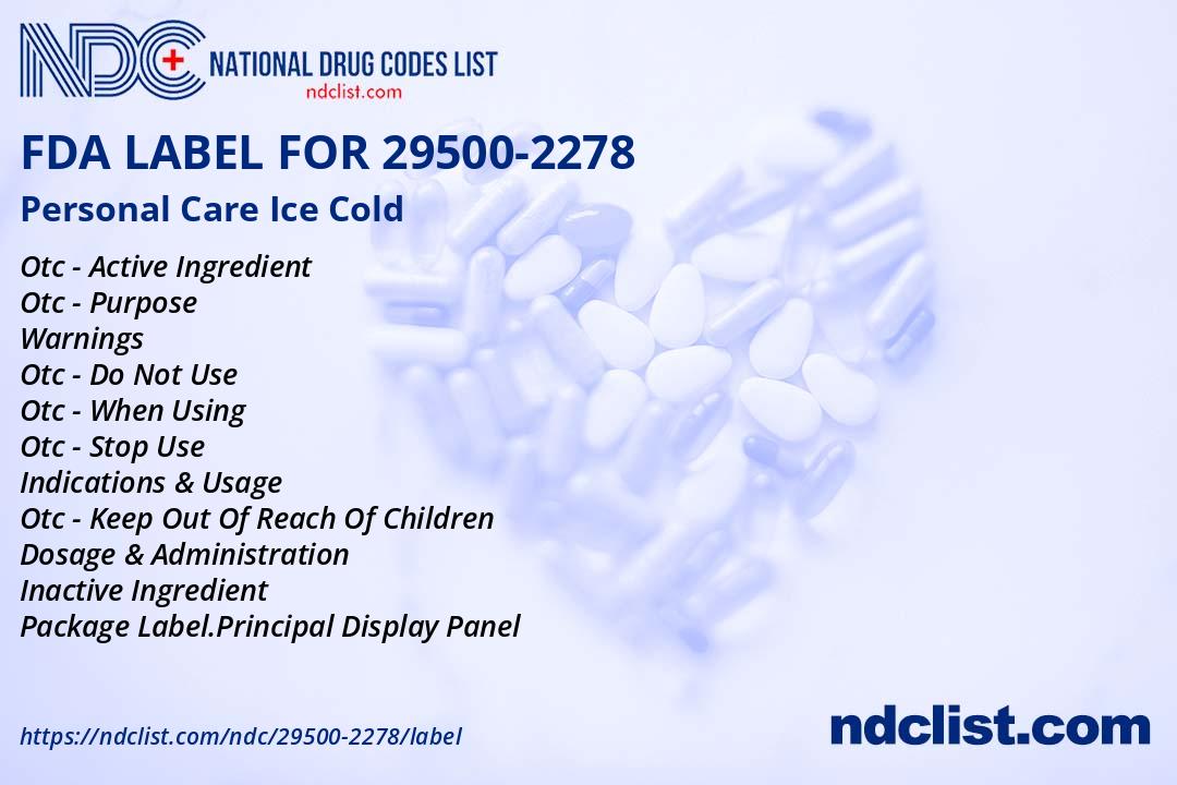 Personal Care Ice Cold- FDA Label NDC29500-2278