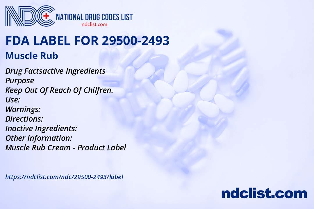 FDA Label for Muscle Rub - Indications, Usage & Precautions