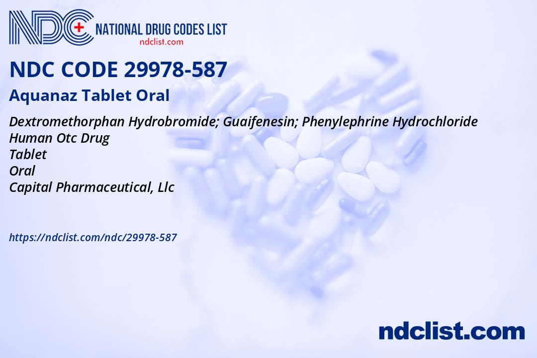 Aquanaz Tablet NDC 29978-587