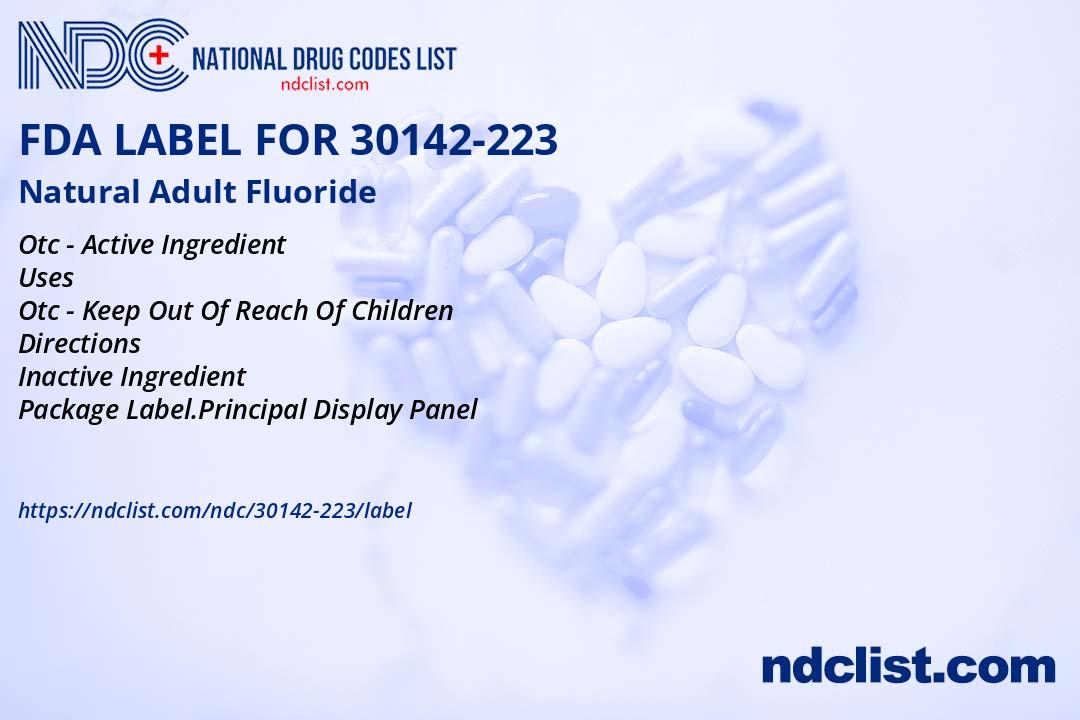 Natural Adult Fluoride Paste - FDA Label NDC 30142-223