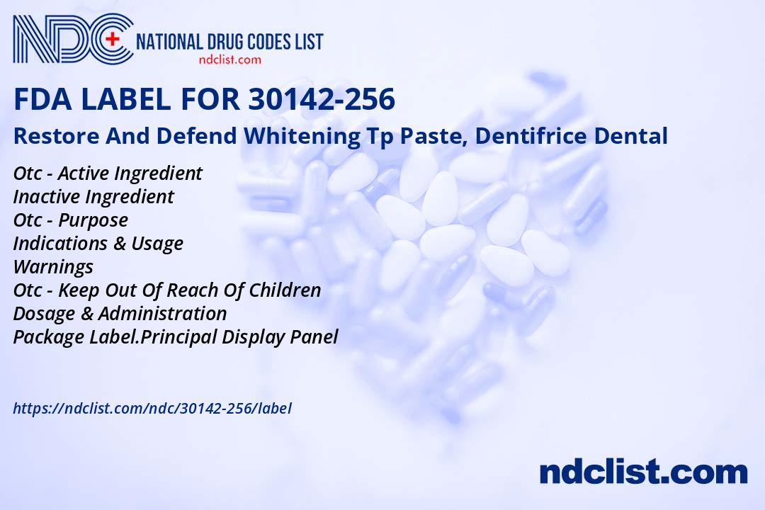 Restore And Defend Whitening Tp FDA Label - NDC 30142-256