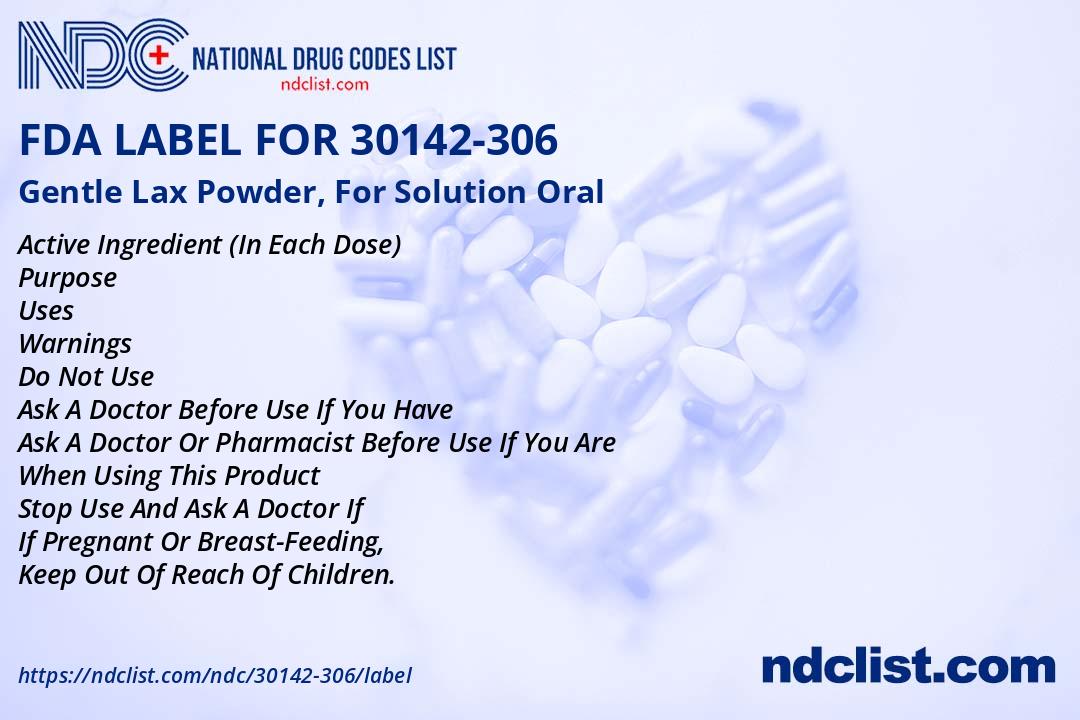 Gentle Lax Powder, For Solution FDA Label - NDC 30142-306