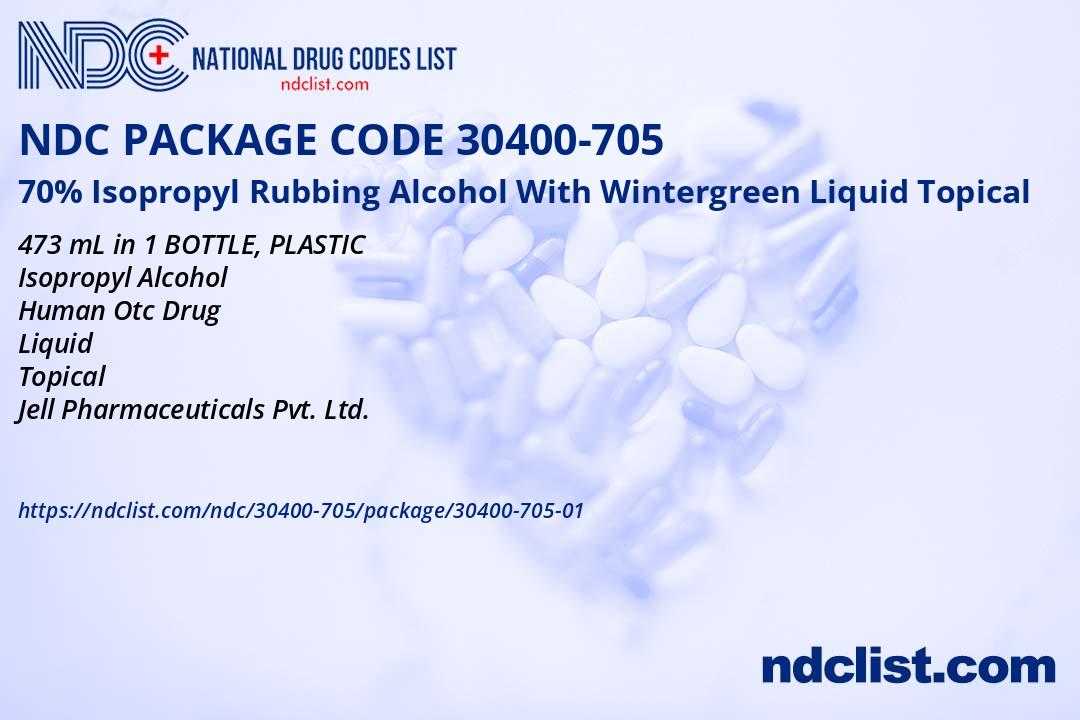 NDC Package 30400-705-01 70% Isopropyl Rubbing Alcohol With Wintergreen ...