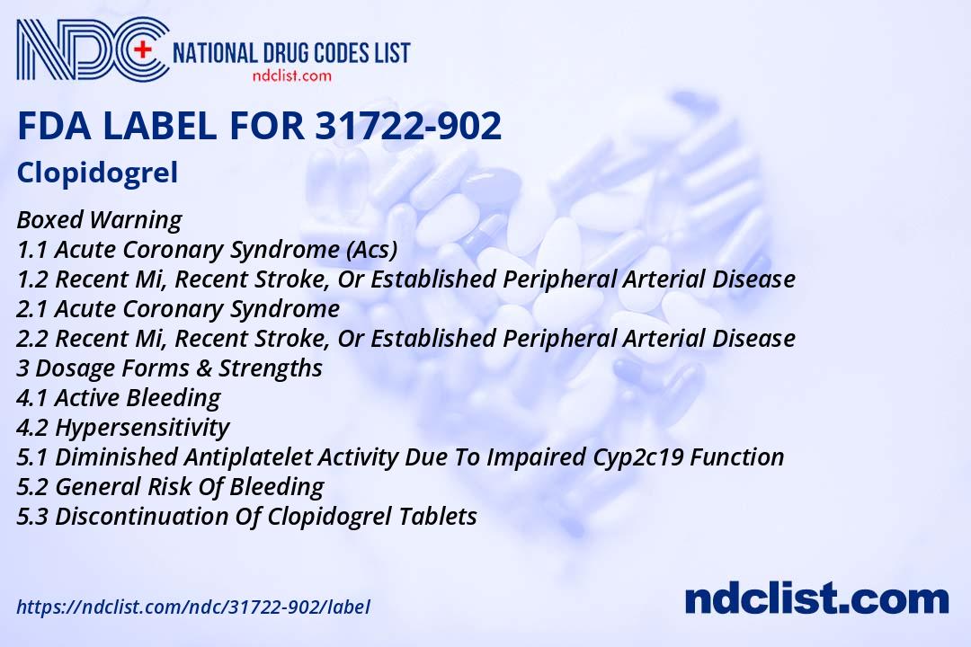 Clopidogrel- FDA Label NDC31722-902