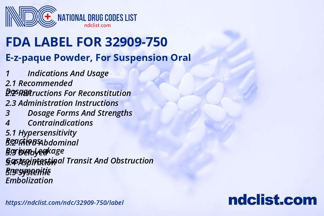 FDA Label for E-z-paque Powder, For Suspension Oral - Indications ...