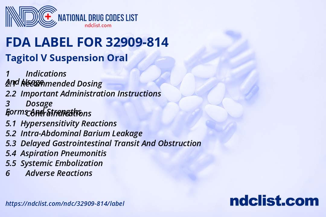 Tagitol V Suspension - FDA Label NDC 32909-814