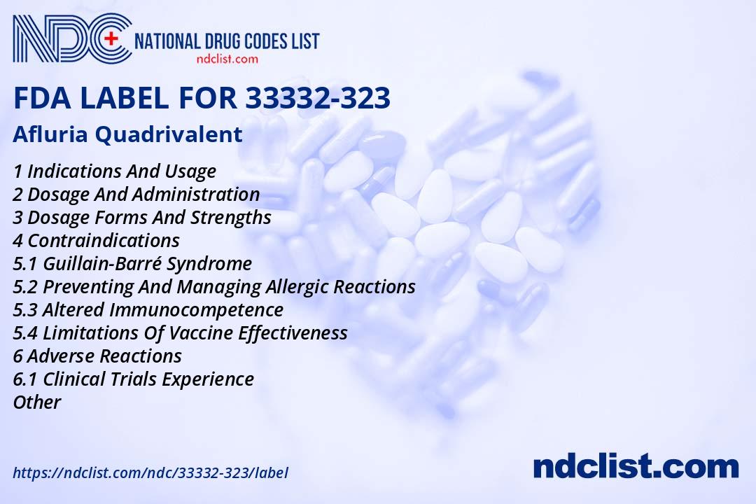 FDA Label for Afluria Quadrivalent - Indications, Usage & Precautions