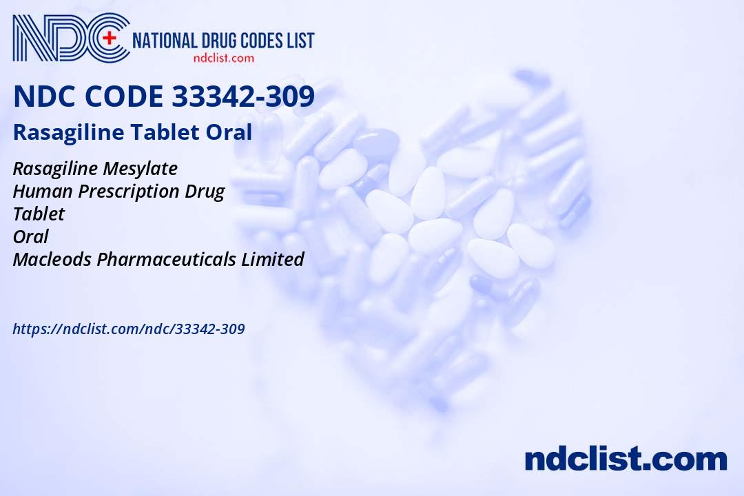 NDC 33342-309 Rasagiline Tablet Oral