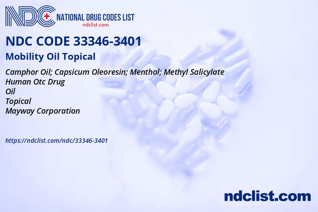 NDC 33346-3401 Mobility Oil Topical