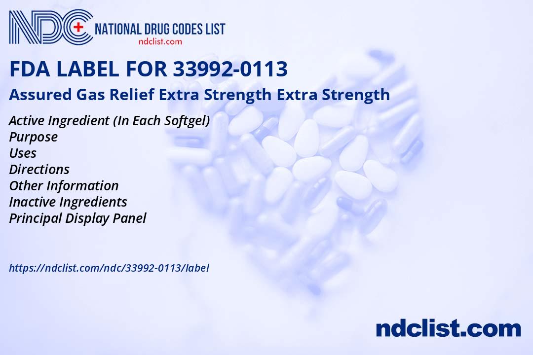 FDA Label for Assured Gas Relief Extra Strength Extra Strength ...