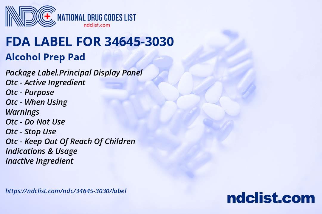 FDA Label for Alcohol Prep Pad - Indications, Usage & Precautions
