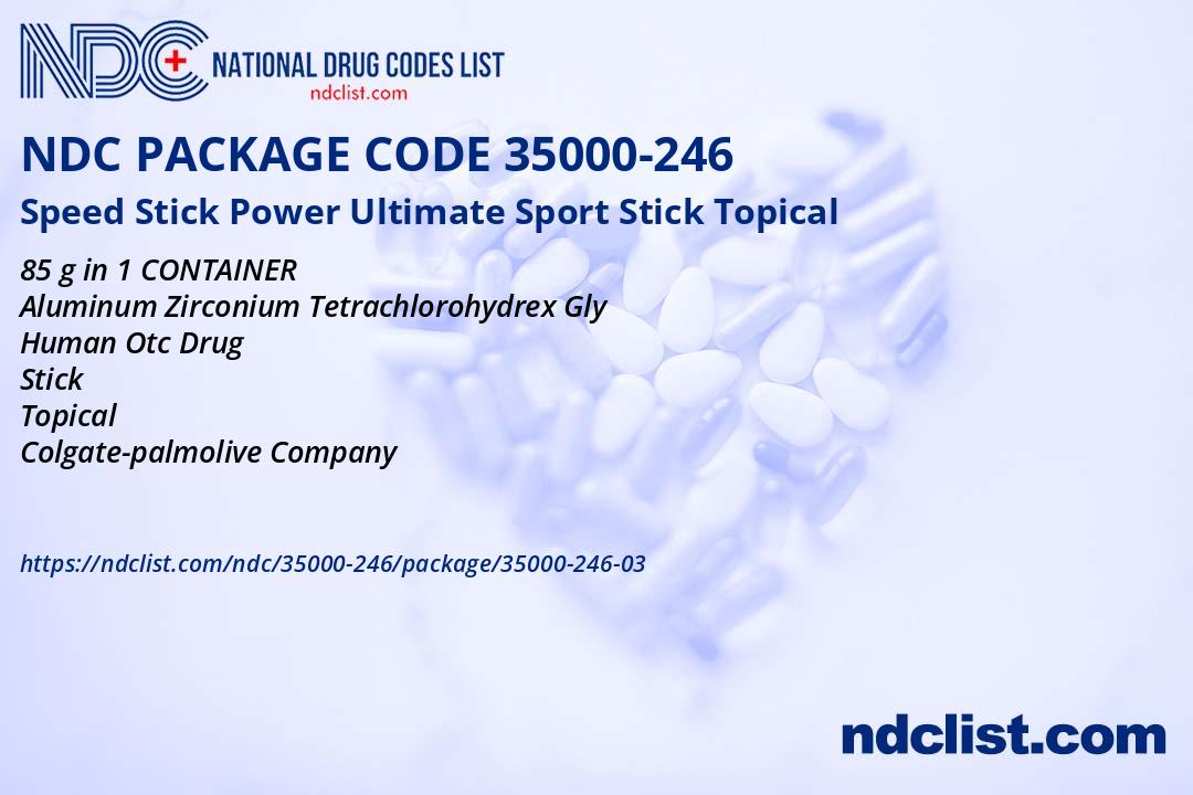 NDC Package 35000-246-03 Speed Stick Power Ultimate Sport Stick Topical