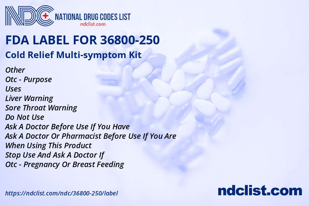 Cold Relief Multi-symptom Kit FDA Label - NDC 36800-250