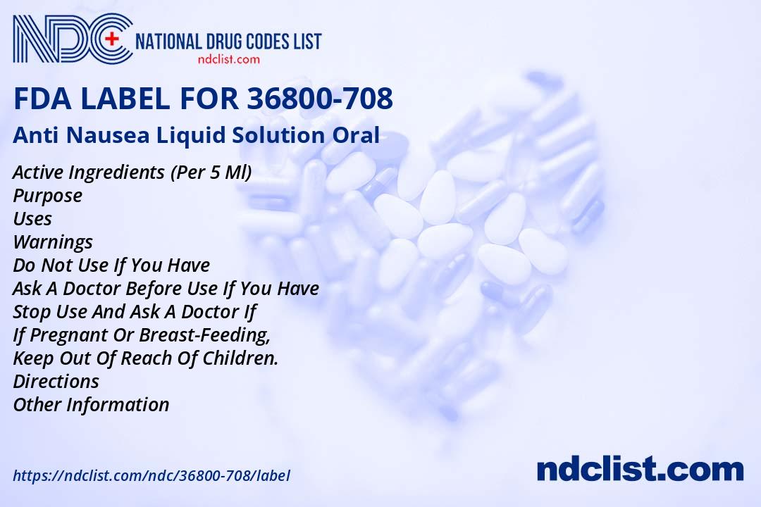 FDA Label for Anti Nausea Liquid Solution Oral - Indications, Usage ...