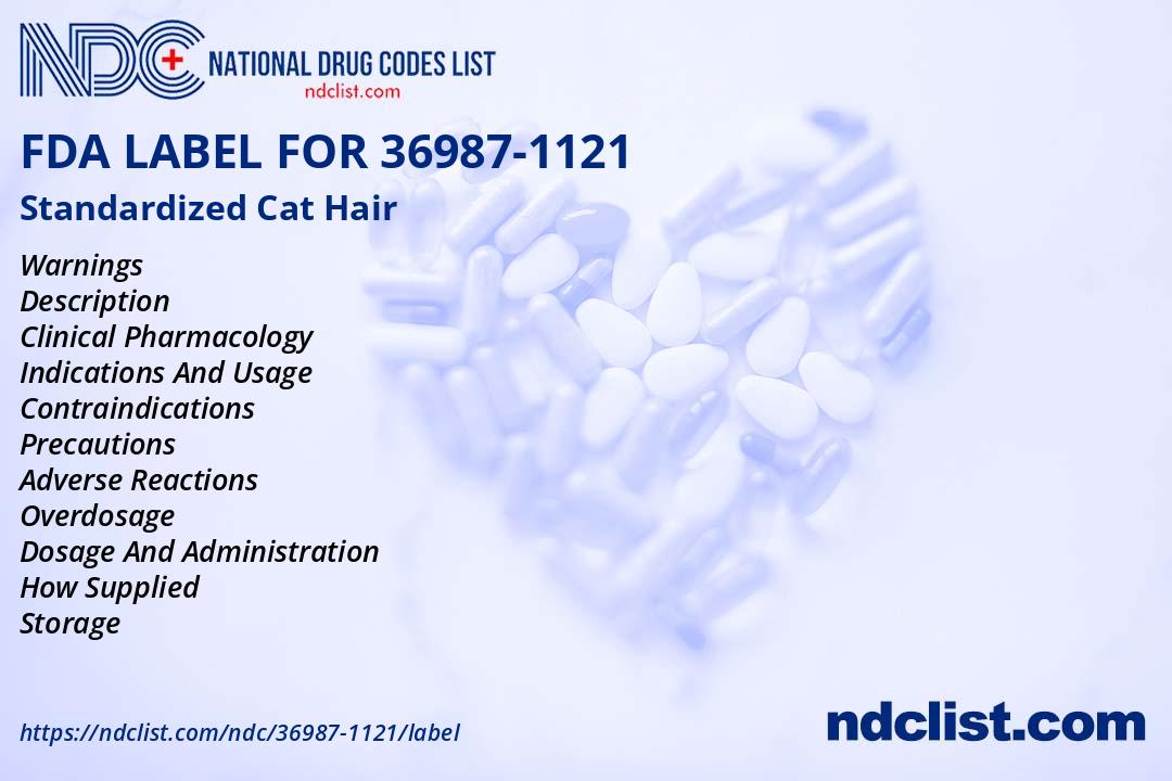 Standardized Cat Hair- FDA Label NDC36987-1121