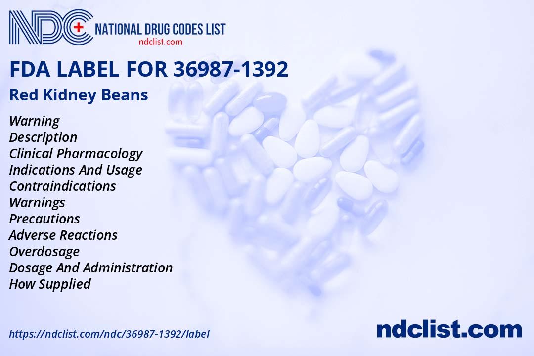 Red Kidney Beans FDA Label - NDC 36987-1392