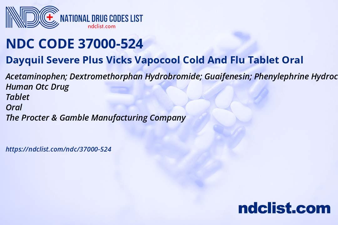NDC 37000-524 Dayquil Severe Plus Vicks Vapocool Cold And Flu Tablet Oral