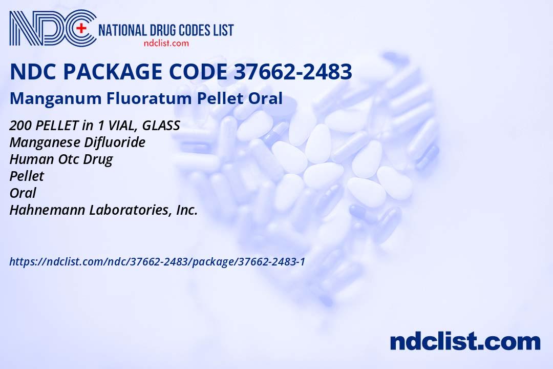 NDC Package 37662-2483-1 Manganum Fluoratum Pellet Oral