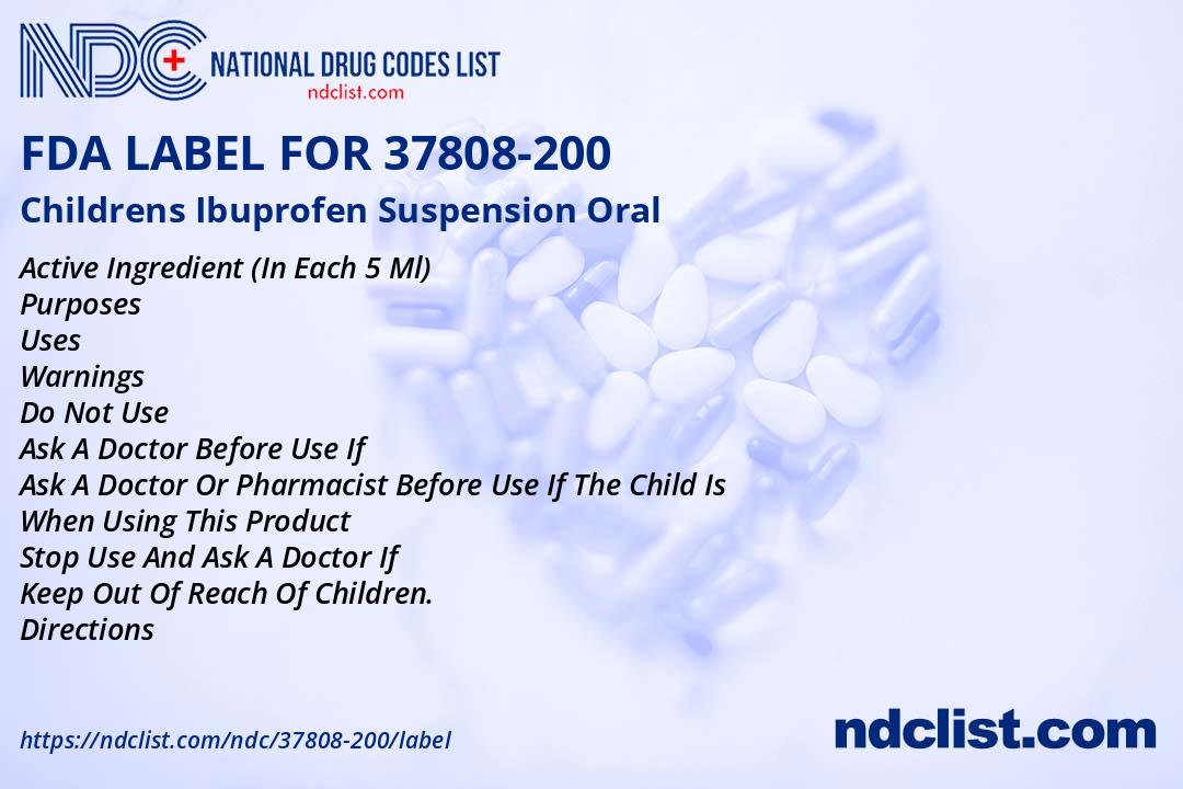 FDA Label for Childrens Ibuprofen Suspension Oral - Indications, Usage ...