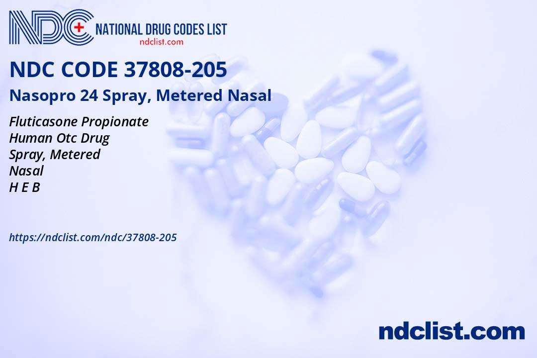 NDC 37808-205 Nasopro 24 Spray, Metered Nasal