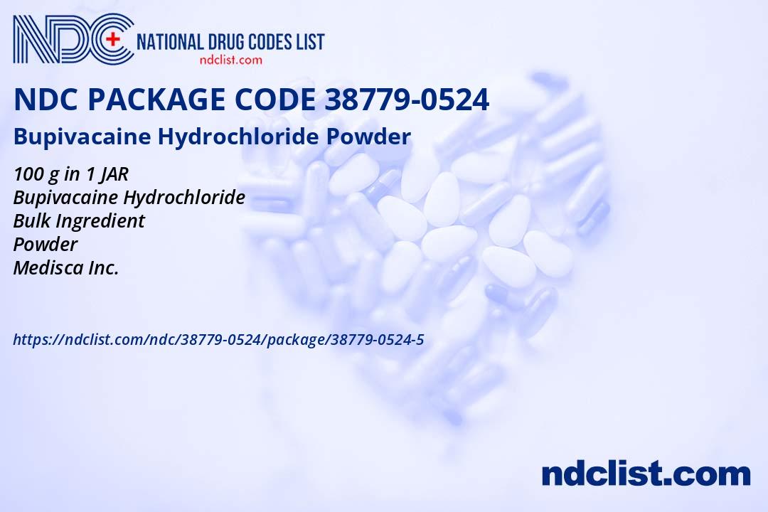 NDC Package 38779-0524-5 Bupivacaine Hydrochloride Powder