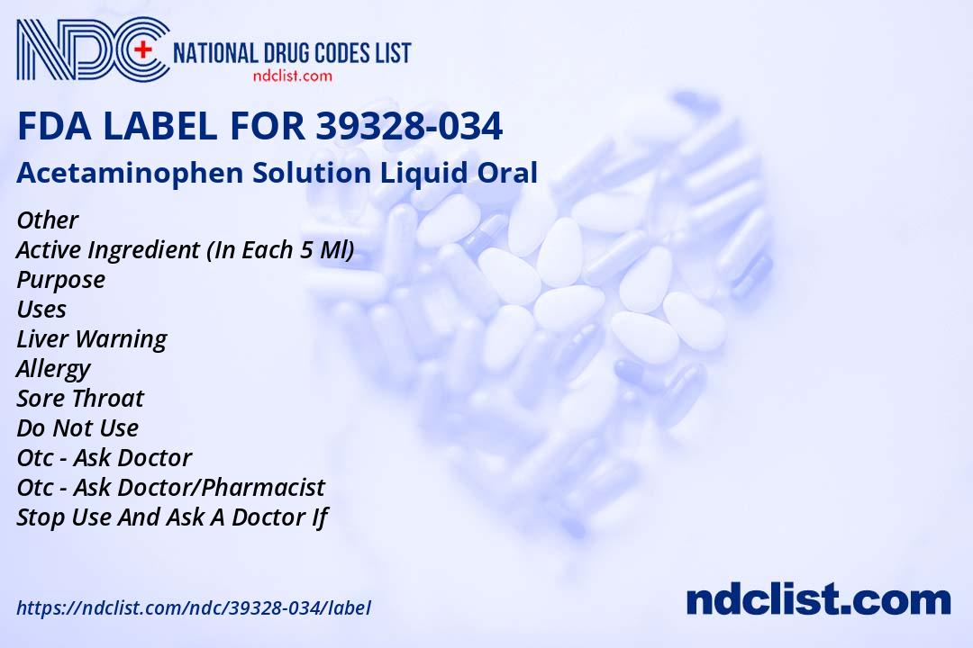 FDA Label for Acetaminophen Solution Liquid Oral - Indications, Usage ...